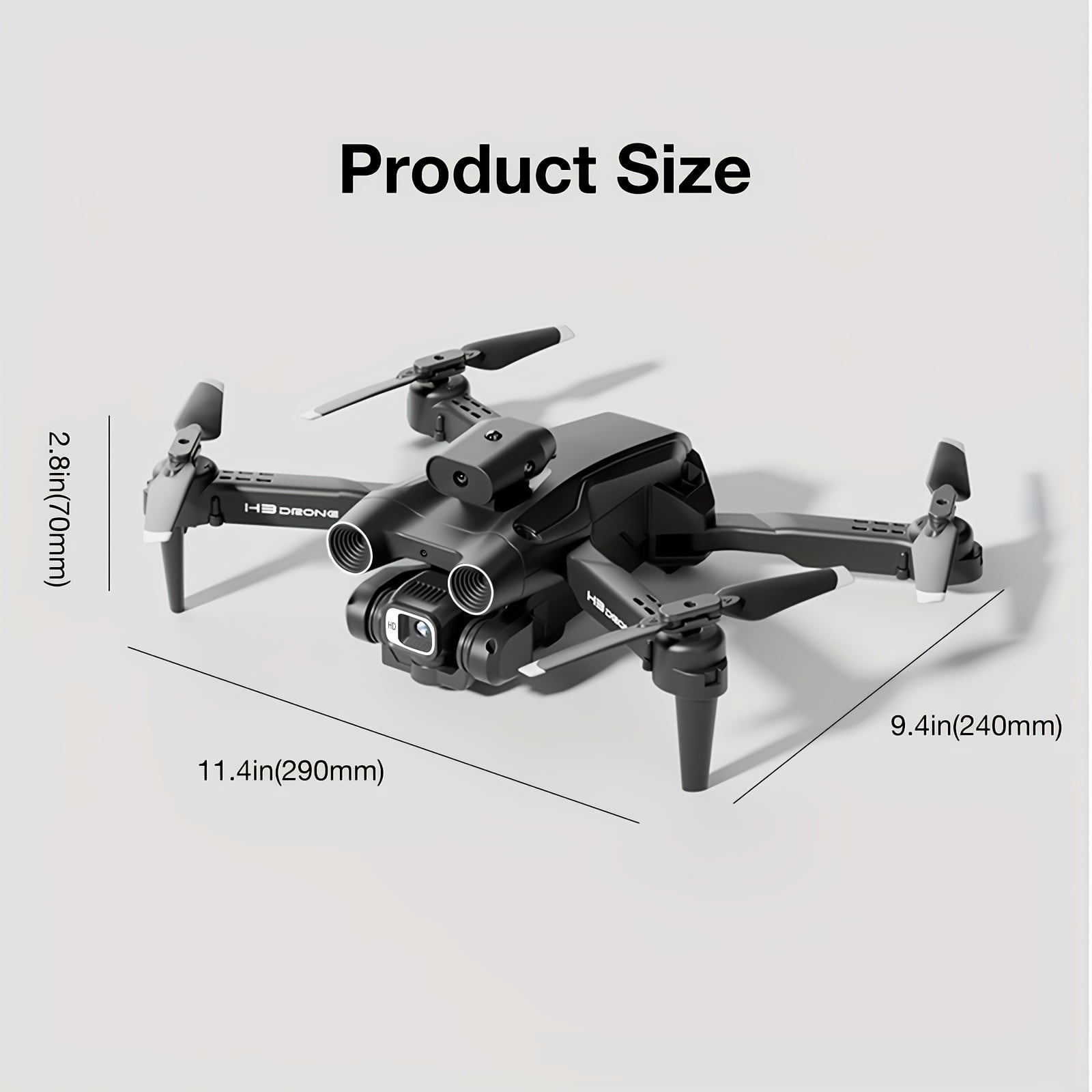 Genai H3 Obstacle Avoidance Drone With Optical Flow Hovering Dual HD Camera With Adjustable Lens Foldable FPV RC Drone Quadcopter For Adults And Beginners With 360 Active Obstacle Avoidance Altitude H...