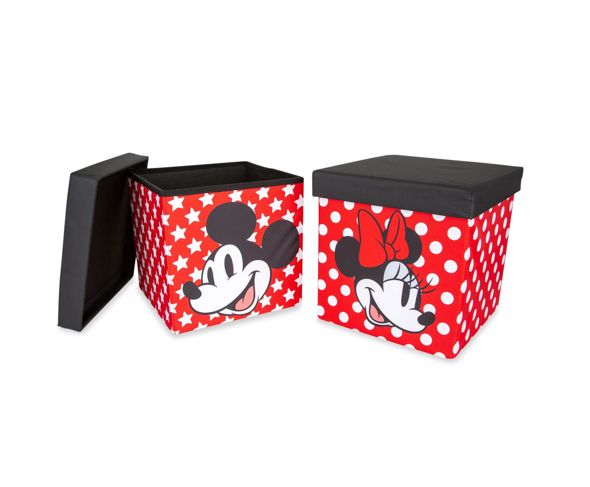 Disney Mickey & Minnie 15-Inch Storage Bin Cube Organizers with Lids ...