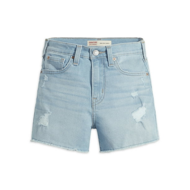 Signature by Levi Strauss & Co.™ Girls' High-Rise Cut-Off Shorts, Sizes ...