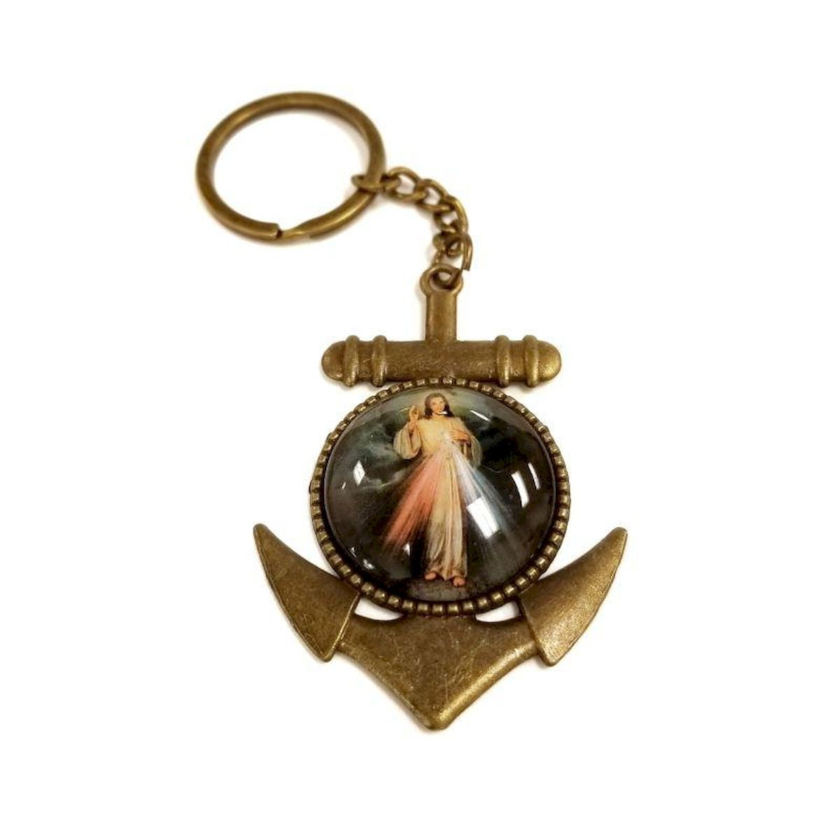 Antique Finish Divine Mercy In An Anchor Key Chain - Walmart.com