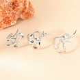 3x Finger Tip Adjustable Opening Art Charm Accessory Silver Women ...