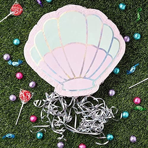 Sirena Suministros para Fiesta de Cumpleaños, Piñata de Cuerda Concha ...