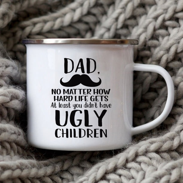 Dad Nutritional Facts Coffee Mug Enamel Cup for Papa Daddy Stepdad ...