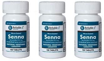 RELIABLE 1 LABORATORIES Micro Coated Senna 8.6mg Vegetable Laxative ...