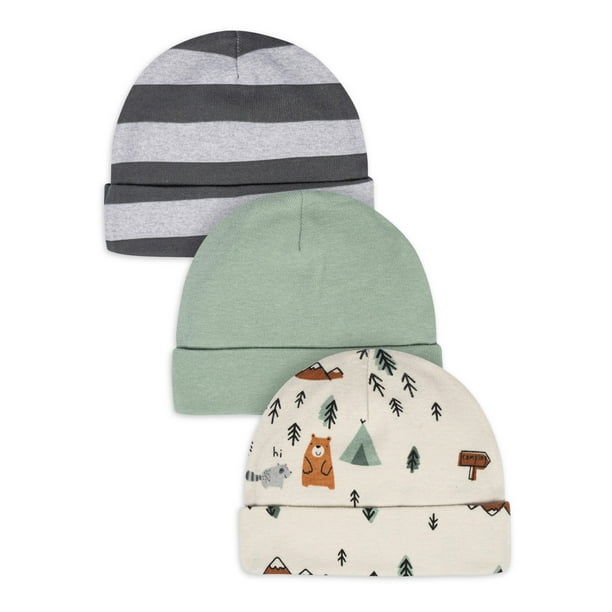 Gerber Baby Boy Caps, 3-Pack, Sizes Newborn - 0/6 Months - Walmart.com