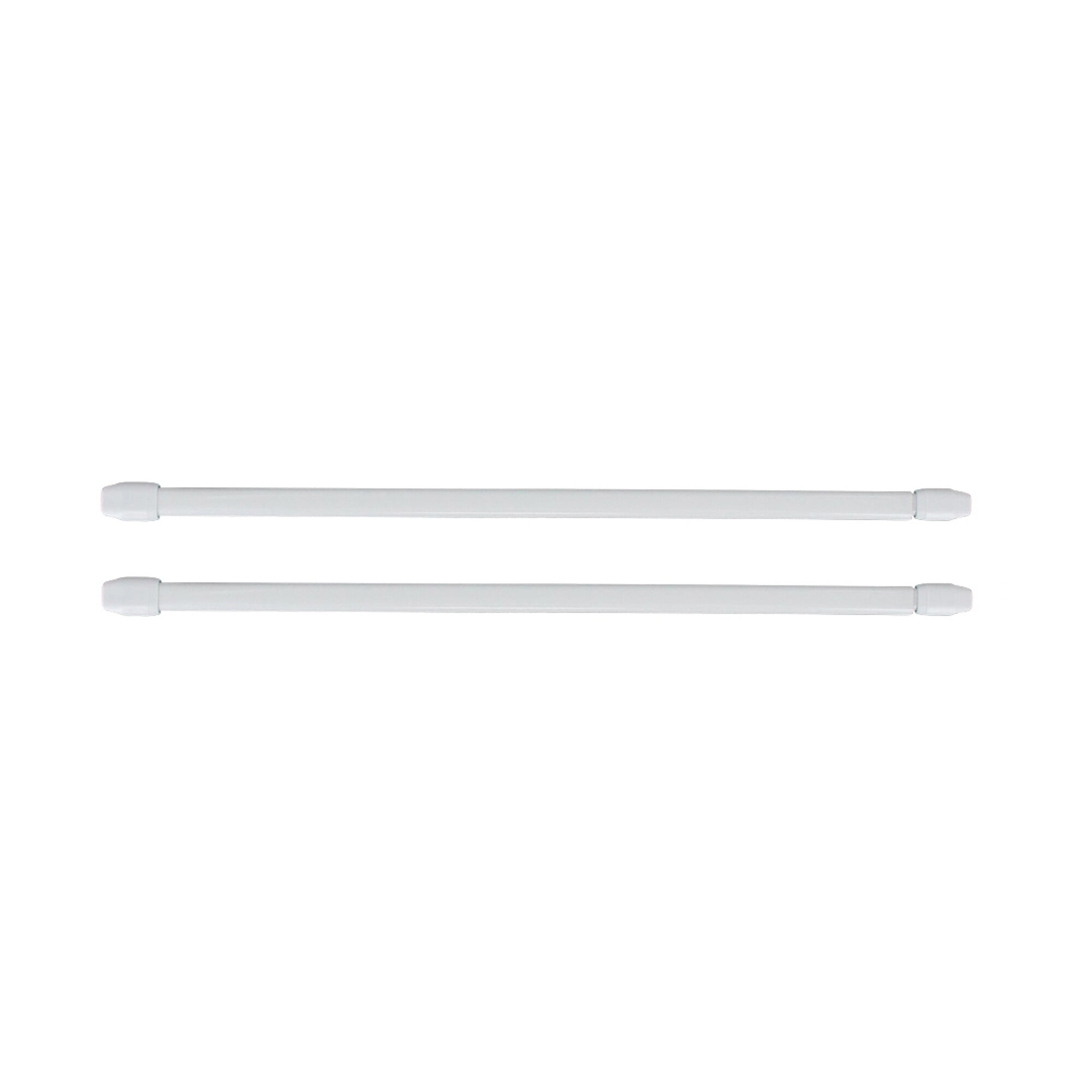 Evideco Small Flat Cafe Curtain Rod Adjustable Set of 2 White 12" to 16 ...