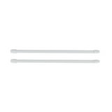 Evideco Small Flat Cafe Curtain Rod Adjustable Set of 2 White 12" to 16 ...