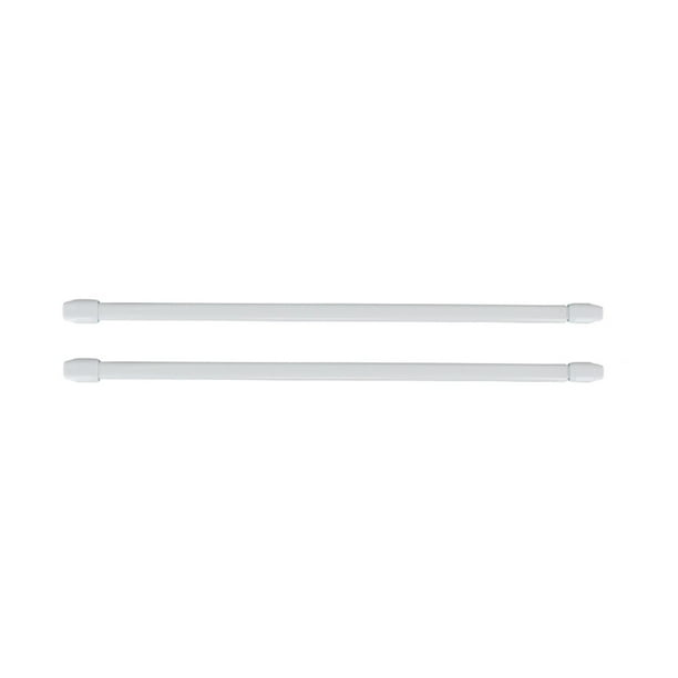 Evideco Small Flat Cafe Curtain Rod Adjustable Set of 2 White 12" to 16 ...