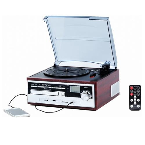 TechPlay ODC26WD 3 Speed Retro Classic Turntable W/ CD player, MP3, AM ...