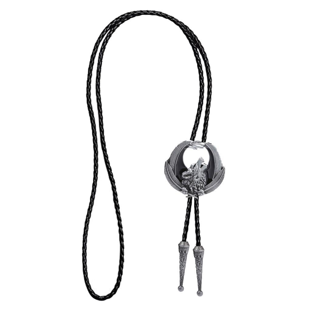 Mens 3D Wolf Howling Western Cowboy Retro Bolo Ties Rodeo Necktie ...