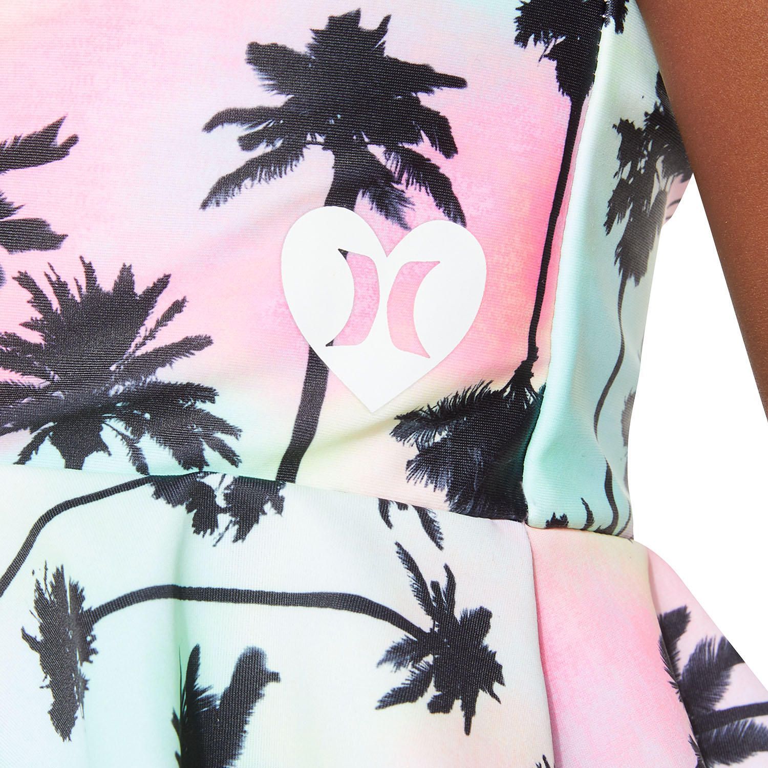 Hurley Girl's UPF 50+ Palm Tree Tankini Swimsuit Set (Palm Tree/Multi ...