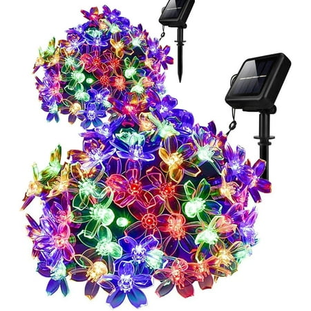 Solar Flower Strings Lights,2 Pack Solar Fairy Lights 30 LED 23 Feet ...