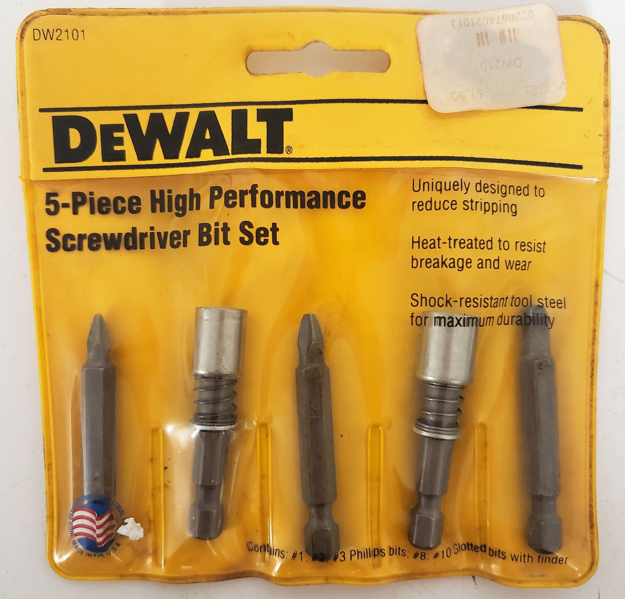 DEWALT DW2101 5 Piece 2-Inch Screwdriver and Nutdriver Blade Assortment ...
