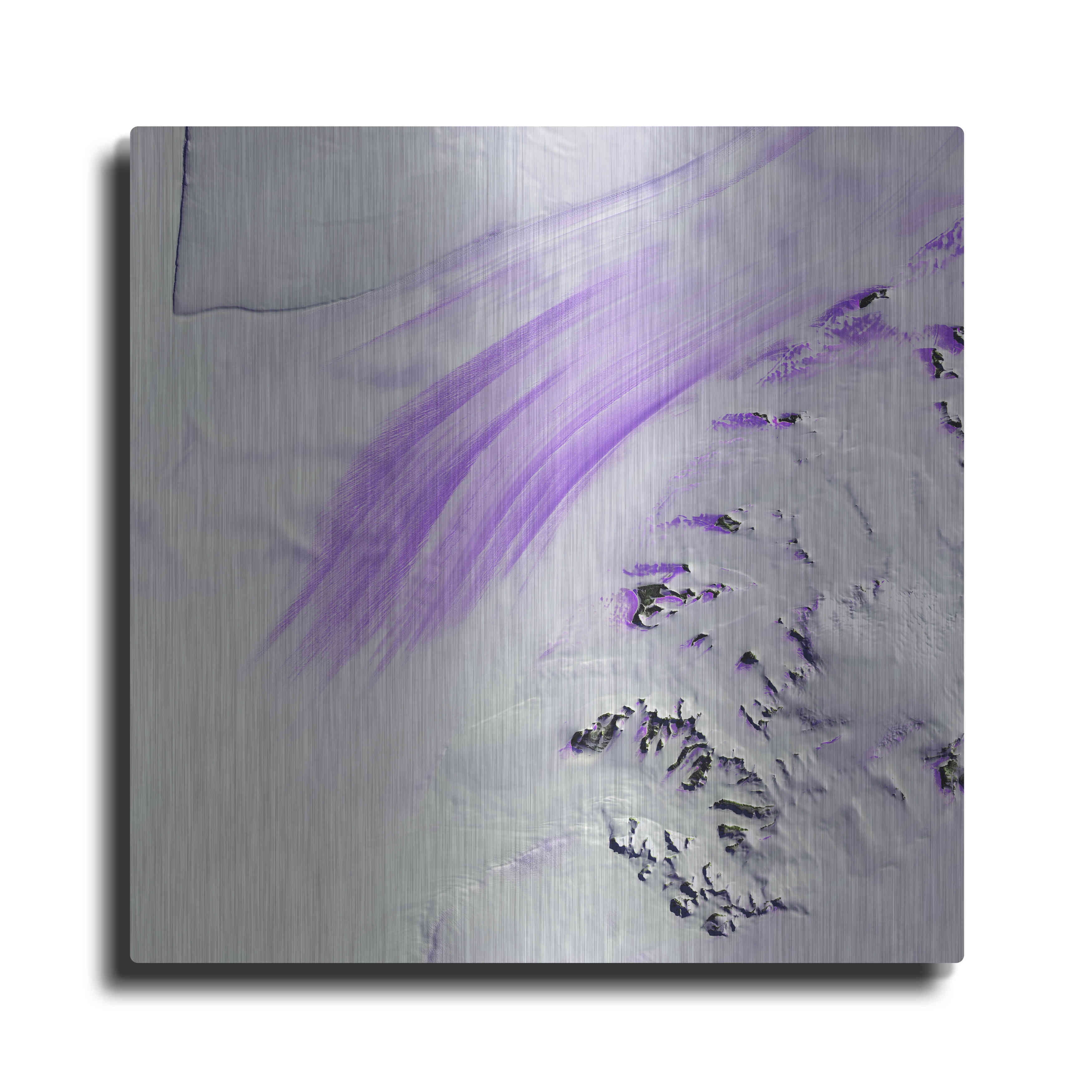 Luxe Metal Art 'Earth as Art: Slessor Glacier,' Metal Wall Art, 12"x12 ...
