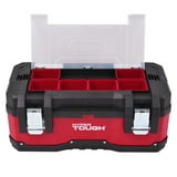 HYPER TOUGH 23-Inch Portable Tool Box With Metal Latches, Organizer ...