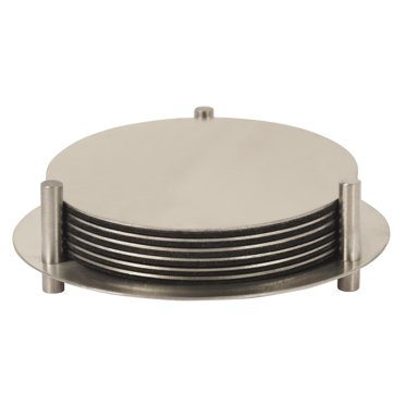 Mainstays Stainless Steel Coaster Set and Holder - Walmart.com