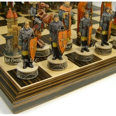 King Arthur Knights W/ Dragon Fantasy Medieval Times Chess Set 17 ...