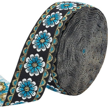 5.5Yards Jacquard Ribbon Trim 2 inch Wide Vintage Floral Embroidery ...