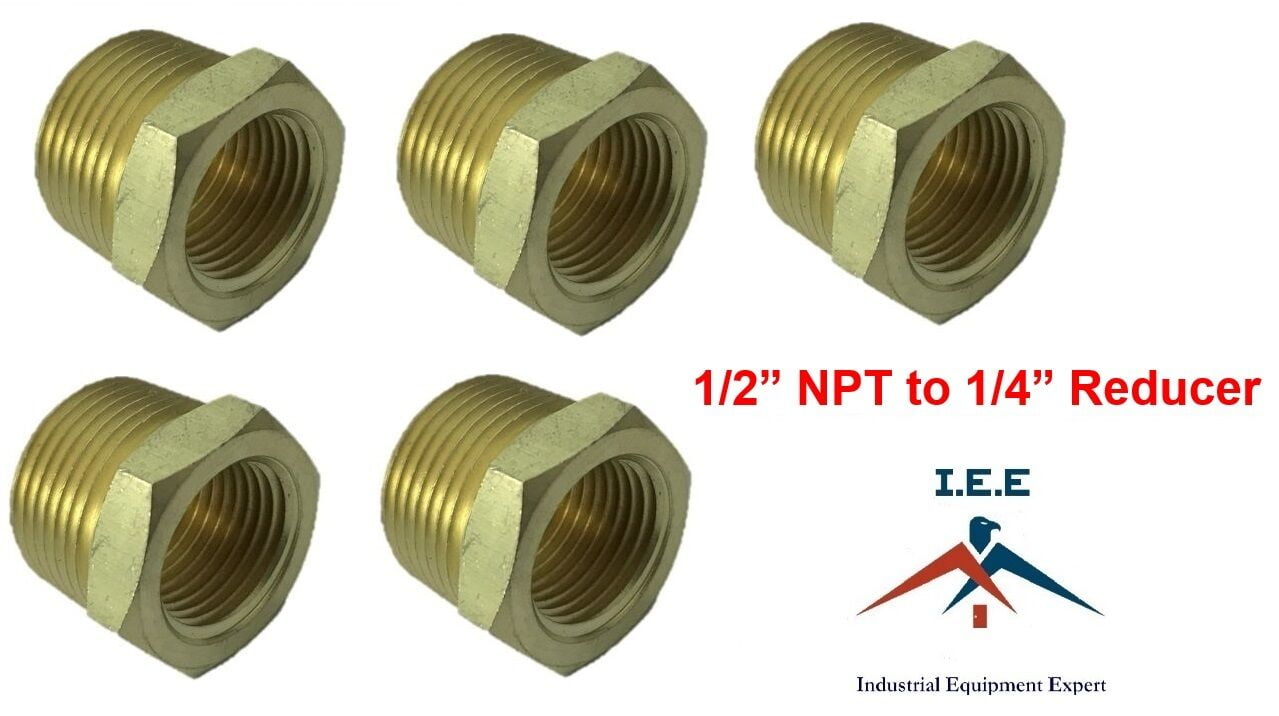 Reducer Metal Brass Threaded Pipe Fitting Hex Bushing 1/2" Male x 1/4 ...