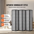 KFFKFF 6-Panel Folding Room Divider, Japanese-Style Privacy Screen ...