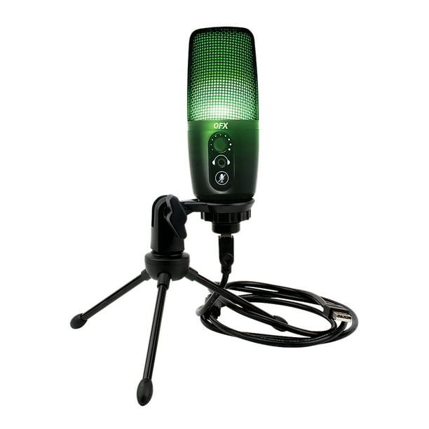 QFX M-192 M-192 Ultra-High-Resolution USB Microphone with RGB Studio ...