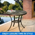 Dextrus 30 inch Patio Dining Table, Cast Aluminum Outdoor Round Table ...