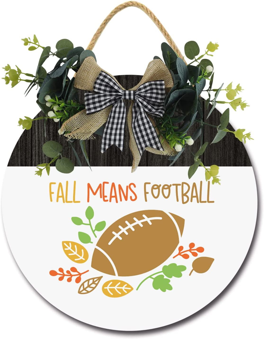 Eveokoki 11" Football Decoration Sign， Fall Means Football Door Sign ...