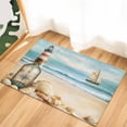 Compass Bottom Door Mat Vintage Watercolor Yellow Beach Shell ...