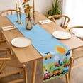 Cartoon Transportation Cotton Linen Table Runner Helicopter Car Train ...