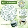 60-Piece Green Floral Disposable Plastic Plate Set – 30 Dinner + 30 ...