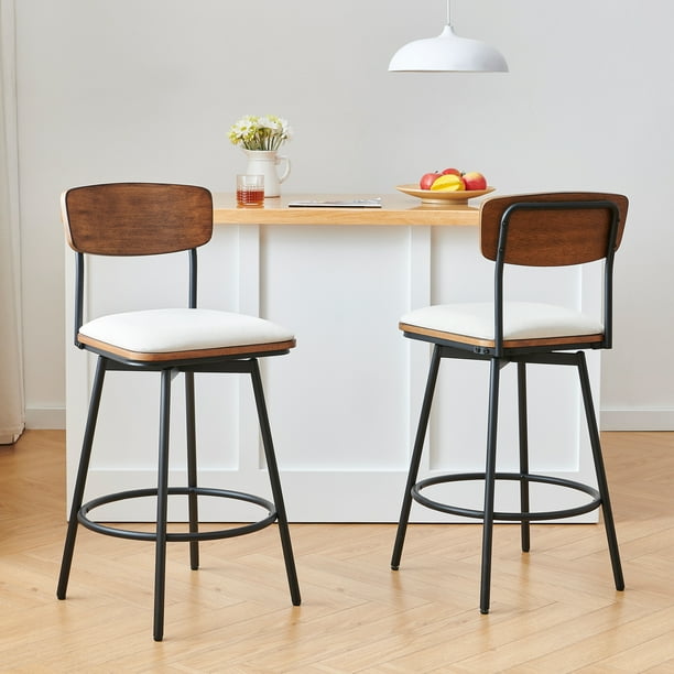 CHITA Swivel Counter Height Bar Stools with Back Set of 2, 27'' Seat ...