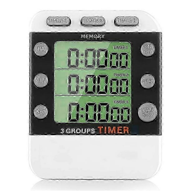 Digital Dual Kitchen Timer, 3 Channels Count UP/Down Timer, Triple ...