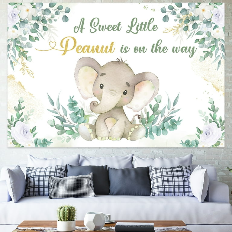 Little Peanut Baby Shower Decoration Blue Elephant Baby Shower