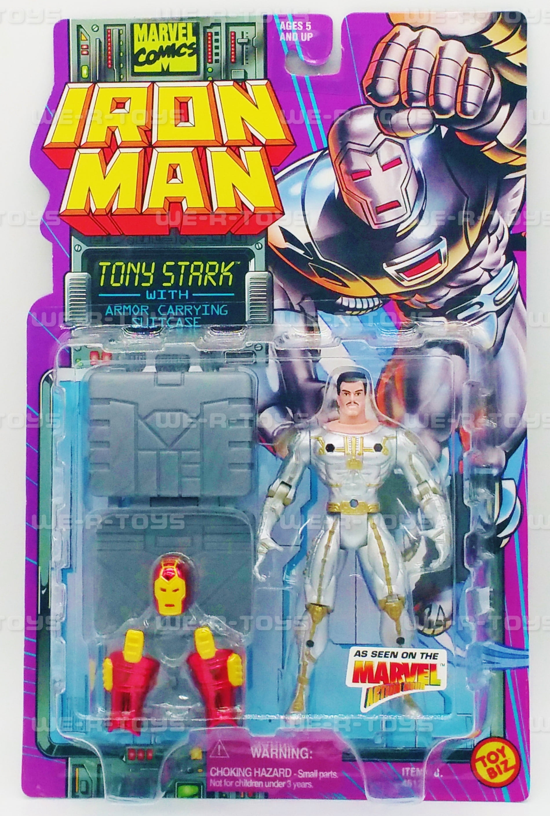 Marvel Iron Man Tony Stark with Armor Carrying Suitcase 1995 Toy Biz ...