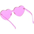 One Piece Rimless Heart Sunglasses Color Tinted Mono Block Lens 65mm