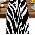 Abstract Tiger Print Table Runner 13x36 Inch Black White Animal Fur ...