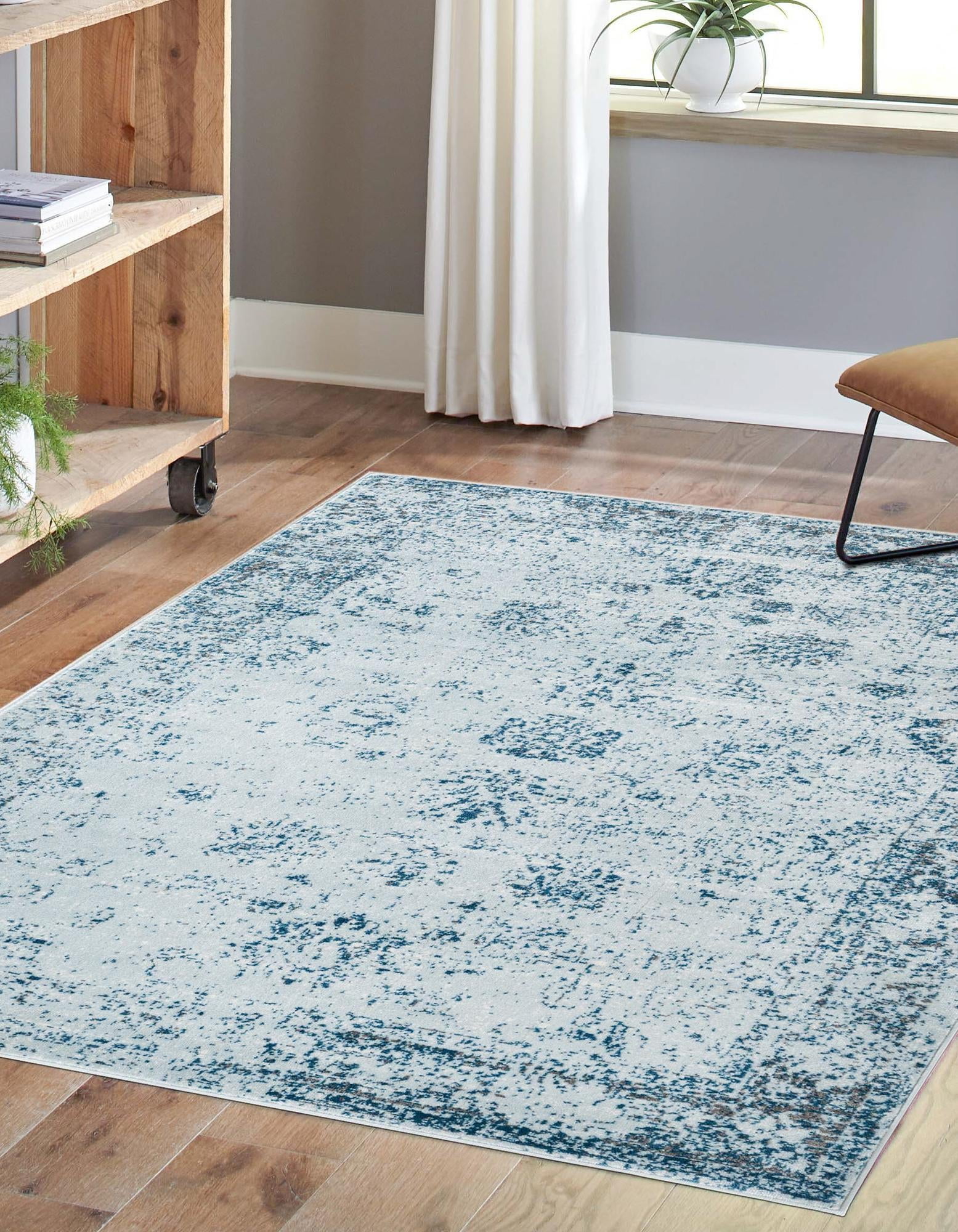 Rugs.com Monte Carlo Collection Rug – 5' x 8' Light Blue Medium Rug ...