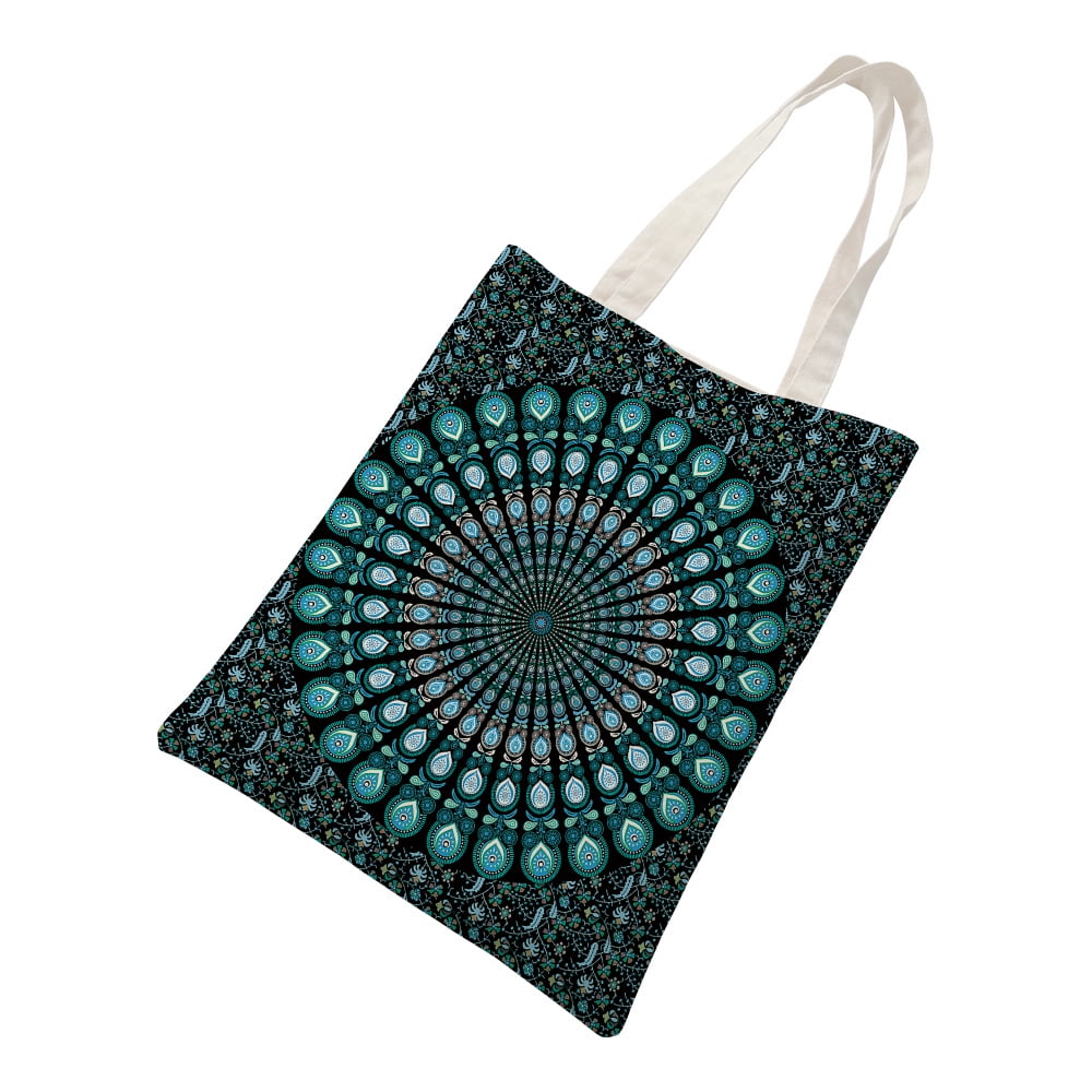 Medium Mandala Pattern Canvas Tote Bag For Teachers, Moms, Students and ...