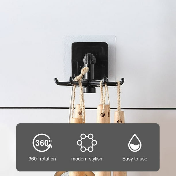 POINTERTECK 360° Rotating Folding Hook ，Self Adhesive Hook with 180 ...