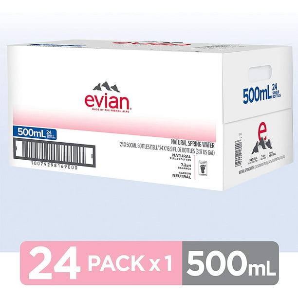 Evian Natural Spring Water 500 ml, 24 Count - Walmart.ca