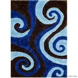 Allstar Rugs Allstar Modern Soft 3D Spiral Design Rug Blue 4' 11"x6' 11 ...