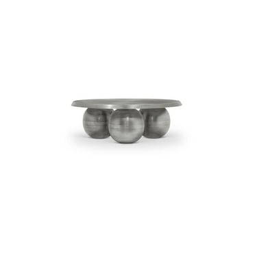 Meridian Furniture Doma Round Matte Black Metal Coffee Table with Glass ...