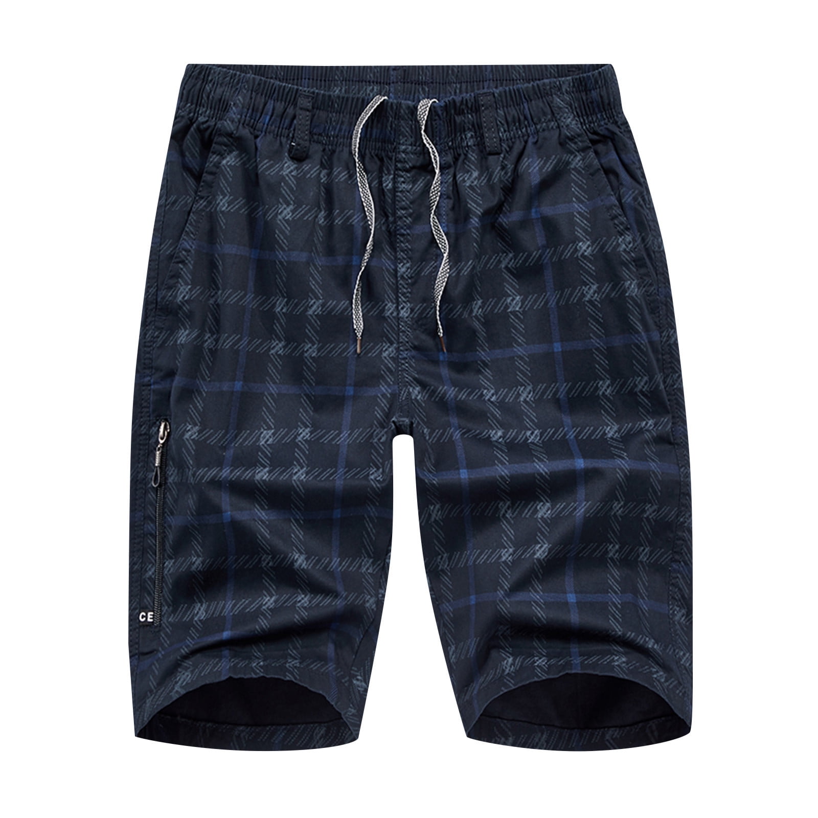 Click here for Blvb Mens Casual Cargo Shorts Plaid Print Elastic... prices