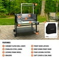 Blackstone Bronco Open Flame Grill with Soft Cover and Coal Rake ...