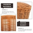 FENGGUIQU Small Wicker Trash Can Round Basket With Lid Plastic Light ...