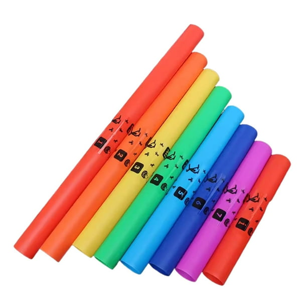 Tubos de sonido musicales, instrumentos de percusión, idea educativa y ...