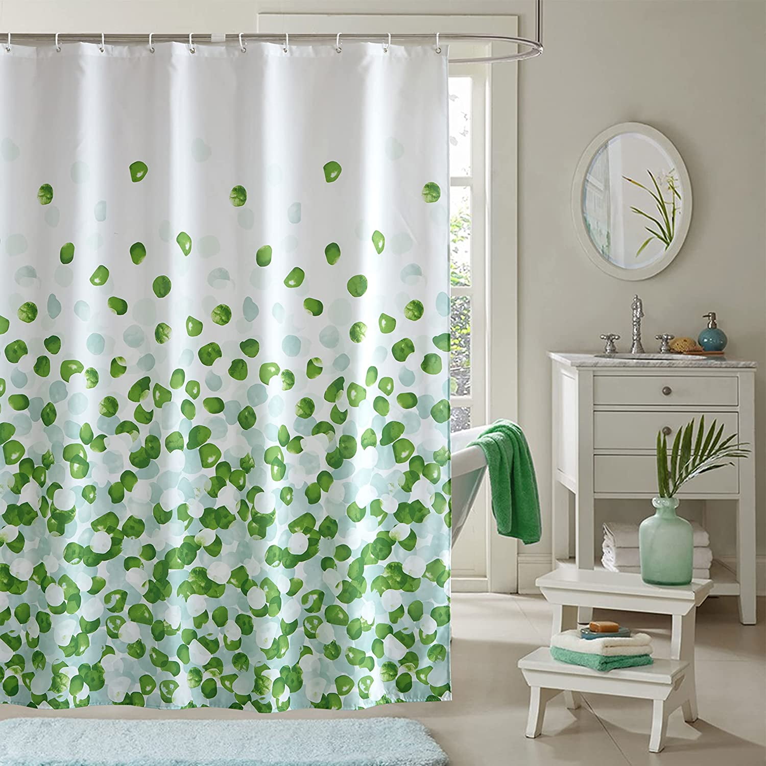 Sage Green Fabric Shower Curtain Bathroom Curtains, Heavy Duty ...