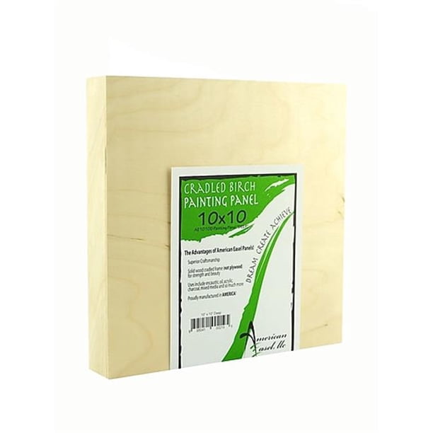 American Easel 10 x 10 in. Deep Birch Painting Panel - Natural ...