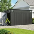 Dateyes 12' x 8' Metal Storage Shed with Triple Doors, Lockable Lean-to ...
