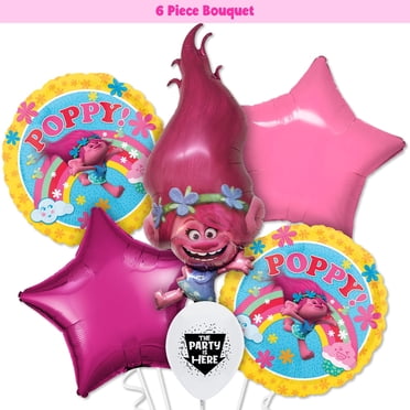 Trolls Party Supplies Poppy Birthday Balloon Bouquet Decorations 18 ...
